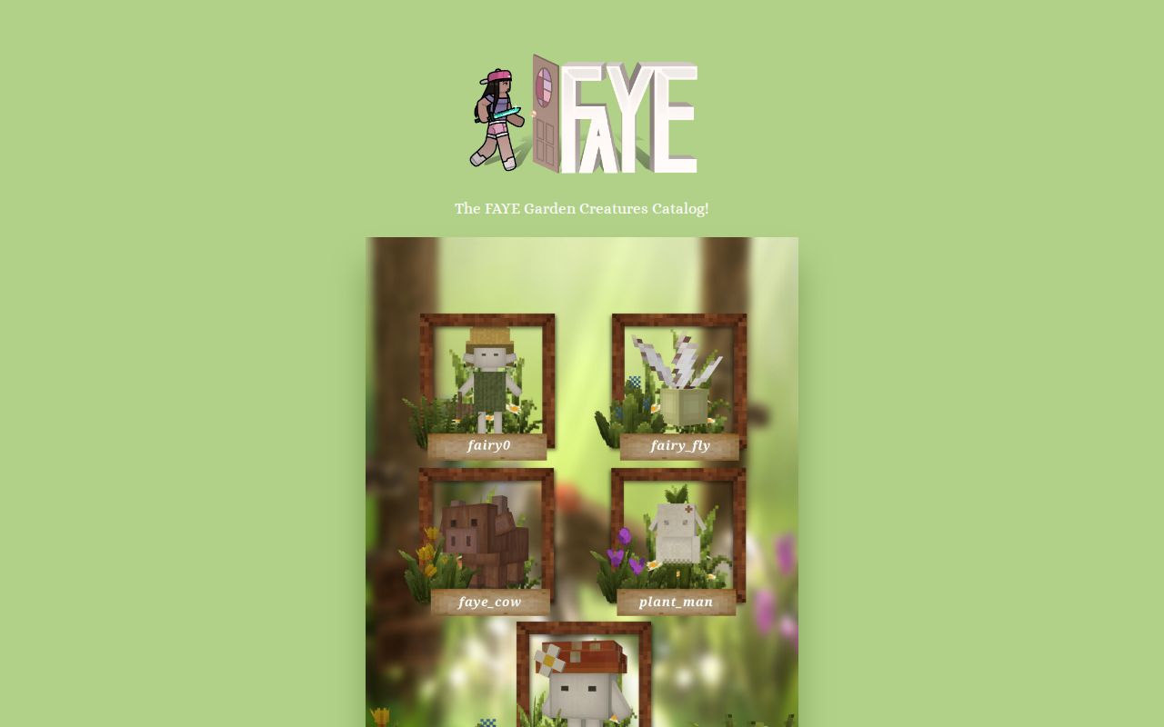 The FAYE Garden Creatures Catalog